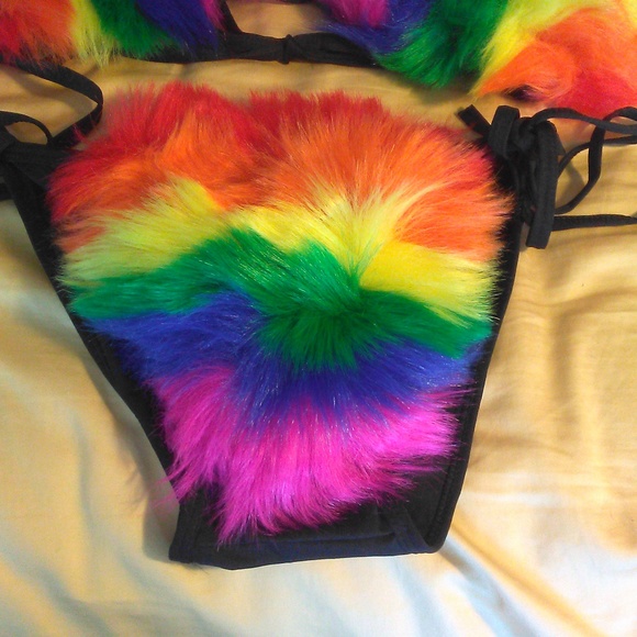 Unk | Other | Bnwot Furry Bikinities Multi Color Fits Different Sizes ...
